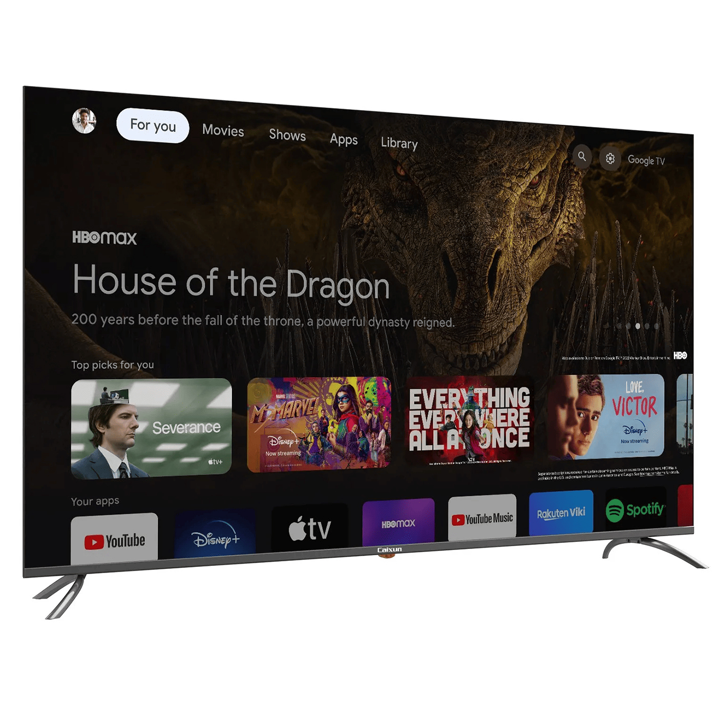 TV Caixun 65”, C65VAUG, 4K UHD, LED SMART TV Google - Metrotechnology